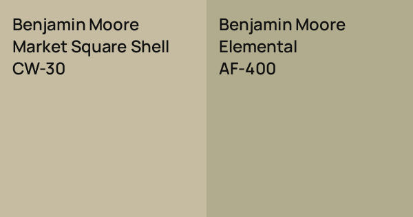 Benjamin Moore Market Square Shell vs. Benjamin Moore Elemental comparison