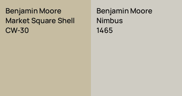 Benjamin Moore Market Square Shell vs. Benjamin Moore Nimbus comparison