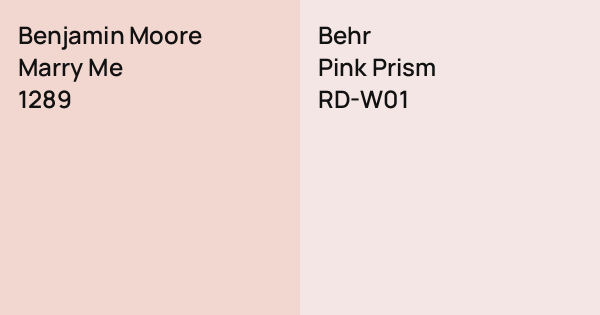 Benjamin Moore Marry Me vs. Behr Pink Prism comparison