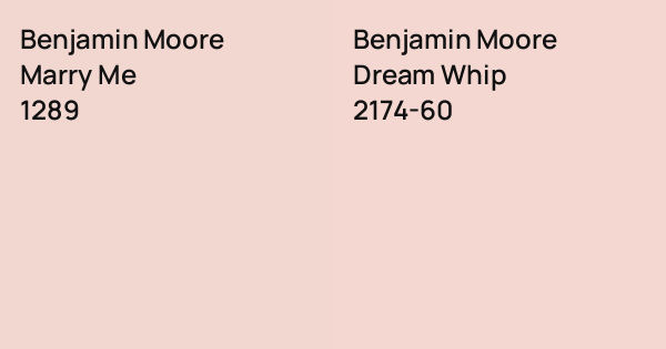 Benjamin Moore Marry Me vs. Benjamin Moore Dream Whip comparison