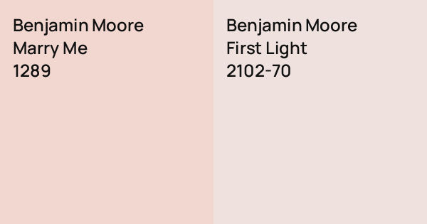 Benjamin Moore Marry Me vs. Benjamin Moore First Light comparison