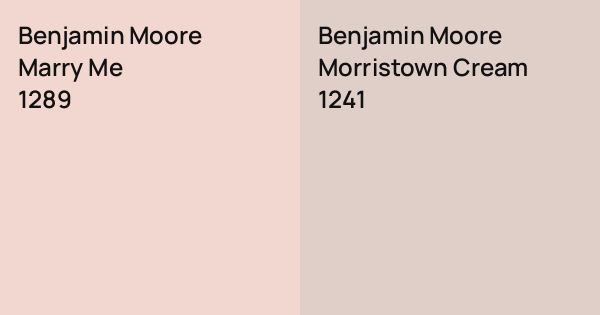 Benjamin Moore Marry Me vs. Benjamin Moore Morristown Cream comparison