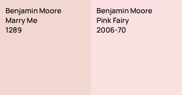 Benjamin Moore Marry Me vs. Benjamin Moore Pink Fairy comparison