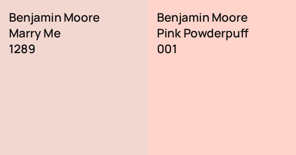 Benjamin Moore Marry Me vs. Benjamin Moore Pink Powderpuff comparison