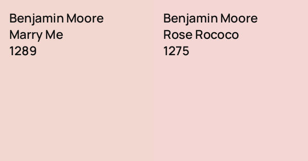 Benjamin Moore Marry Me vs. Benjamin Moore Rose Rococo comparison