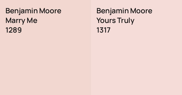 Benjamin Moore Marry Me vs. Benjamin Moore Yours Truly comparison