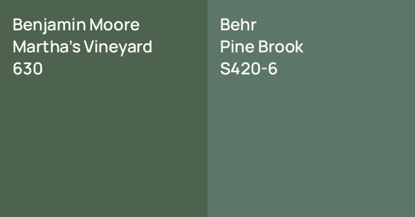 Benjamin Moore Martha's Vineyard vs. Behr Pine Brook comparison