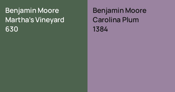 Benjamin Moore Martha's Vineyard vs. Benjamin Moore Carolina Plum ...
