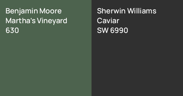 Benjamin Moore Martha's Vineyard vs. Sherwin Williams Caviar comparison