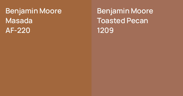 Benjamin Moore Masada vs. Benjamin Moore Toasted Pecan comparison