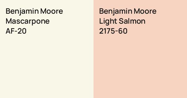 Benjamin Moore Mascarpone vs. Benjamin Moore Light Salmon comparison
