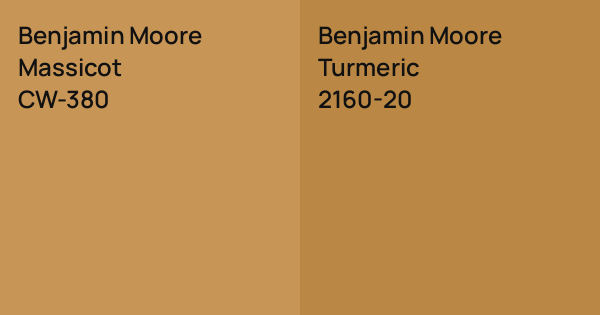 Benjamin Moore Massicot vs. Benjamin Moore Turmeric comparison