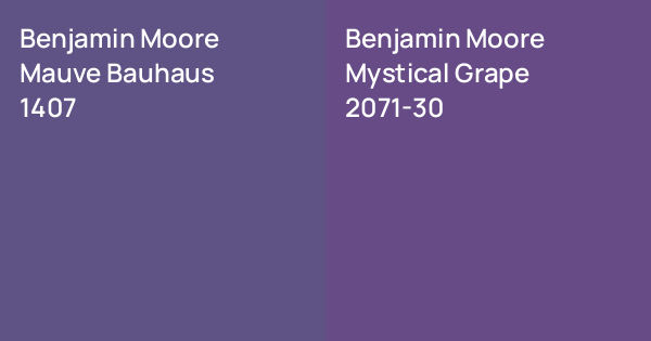 Benjamin Moore Mauve Bauhaus vs. Benjamin Moore Mystical Grape comparison