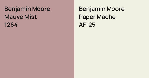 Benjamin Moore Mauve Mist vs. Benjamin Moore Paper Mache comparison