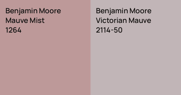 Benjamin Moore Mauve Mist vs. Benjamin Moore Victorian Mauve comparison