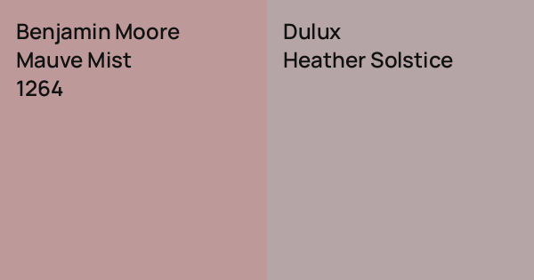 Benjamin Moore Mauve Mist vs. Dulux Heather Solstice comparison