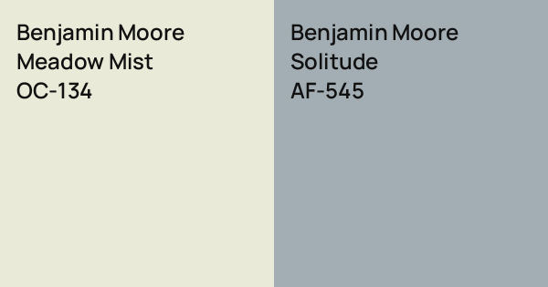 Benjamin Moore Meadow Mist vs. Benjamin Moore Solitude comparison