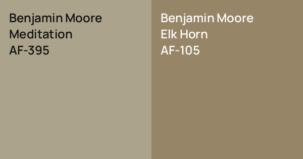 Benjamin Moore Meditation vs. Benjamin Moore Elk Horn comparison