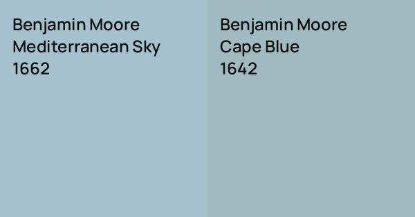 Benjamin Moore Mediterranean Sky vs. Benjamin Moore Cape Blue comparison