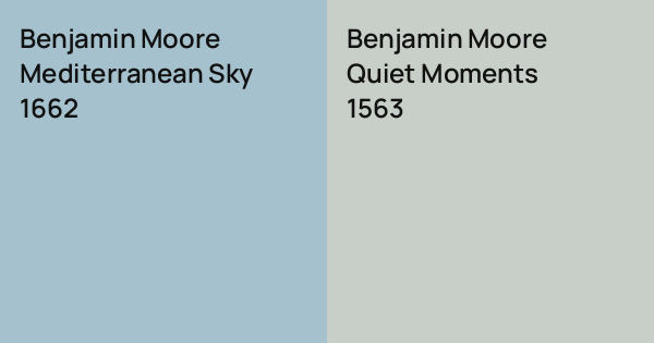 Benjamin Moore Mediterranean Sky vs. Benjamin Moore Quiet Moments ...