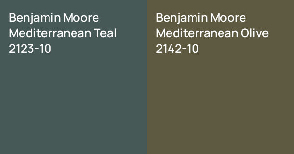 Benjamin Moore Mediterranean Teal vs. Benjamin Moore Mediterranean ...