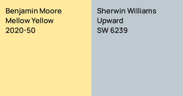 Benjamin Moore Mellow Yellow vs. Sherwin Williams Upward comparison