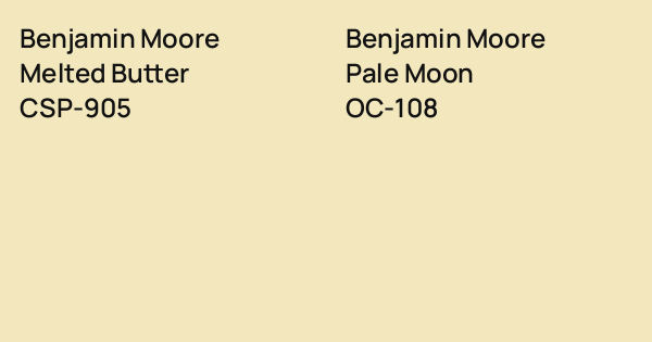 Benjamin Moore Melted Butter vs. Benjamin Moore Pale Moon comparison