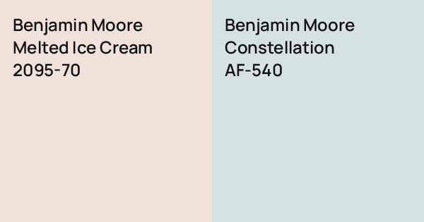 Benjamin Moore Melted Ice Cream vs. Benjamin Moore Constellation comparison