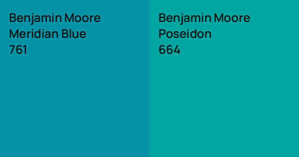 Benjamin Moore Meridian Blue vs. Benjamin Moore Poseidon comparison