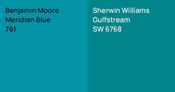 Benjamin Moore Meridian Blue vs. Sherwin Williams Gulfstream comparison