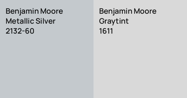 Benjamin Moore Metallic Silver vs. Benjamin Moore Graytint comparison
