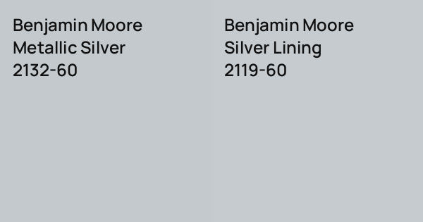 Benjamin Moore Metallic Silver vs. Benjamin Moore Silver Lining comparison
