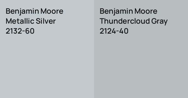 Benjamin Moore Metallic Silver vs. Benjamin Moore Thundercloud Gray ...