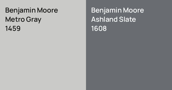 Benjamin Moore Metro Gray vs. Benjamin Moore Ashland Slate comparison