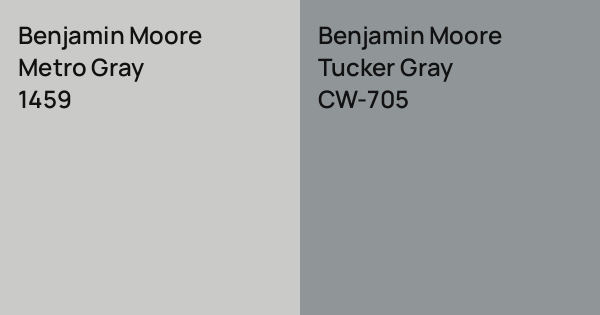 Benjamin Moore Metro Gray vs. Benjamin Moore Tucker Gray comparison