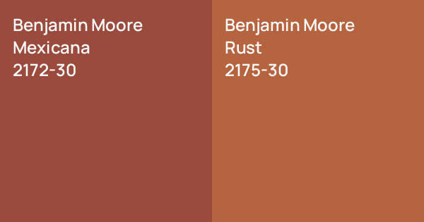 Benjamin Moore Mexicana vs. Benjamin Moore Rust comparison
