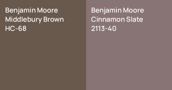 Benjamin Moore Middlebury Brown vs. Benjamin Moore Cinnamon Slate ...