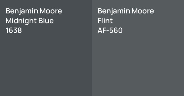 Benjamin Moore Midnight Blue vs. Benjamin Moore Flint comparison