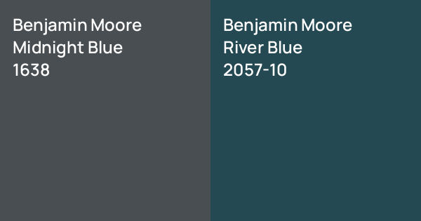 Benjamin Moore Midnight Blue vs. Benjamin Moore River Blue comparison