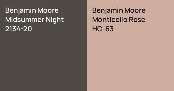 Benjamin Moore Midsummer Night vs. Benjamin Moore Monticello Rose ...