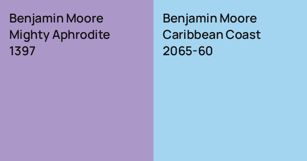 Benjamin Moore Mighty Aphrodite vs. Benjamin Moore Caribbean Coast ...