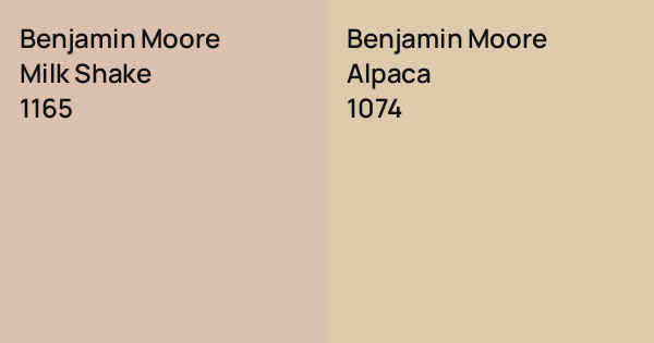 Benjamin Moore Milk Shake vs. Benjamin Moore Alpaca comparison