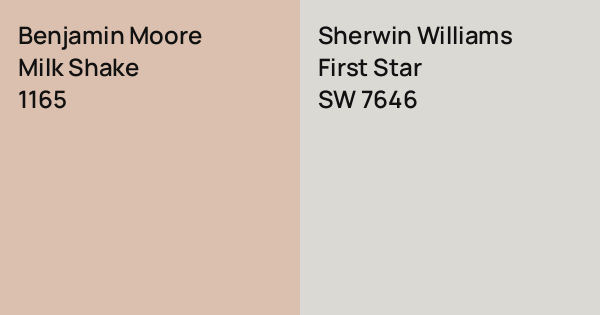 Benjamin Moore Milk Shake vs. Sherwin Williams First Star comparison