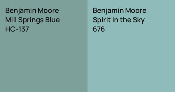Benjamin Moore Mill Springs Blue vs. Benjamin Moore Spirit in the Sky ...