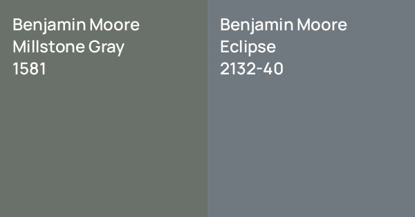Benjamin Moore Millstone Gray vs. Benjamin Moore Eclipse comparison