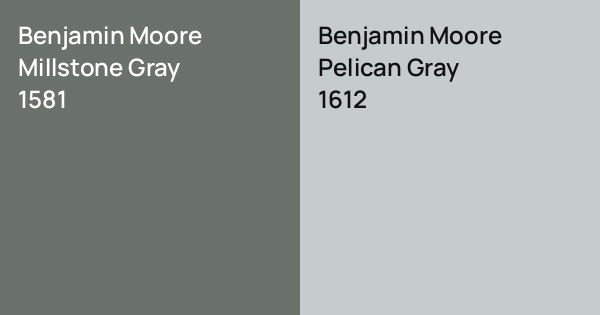 Benjamin Moore Millstone Gray vs. Benjamin Moore Pelican Gray comparison
