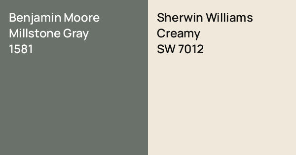 Benjamin Moore Millstone Gray vs. Sherwin Williams Creamy comparison