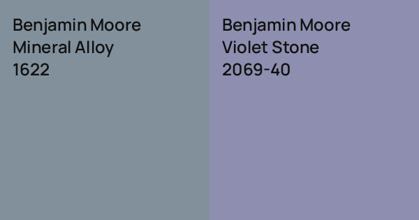 Benjamin Moore Mineral Alloy vs. Benjamin Moore Violet Stone comparison