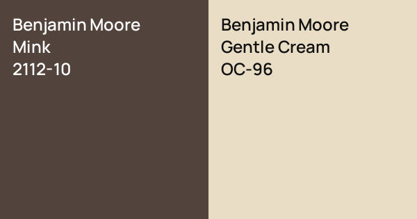 Benjamin Moore Mink vs. Benjamin Moore Gentle Cream comparison