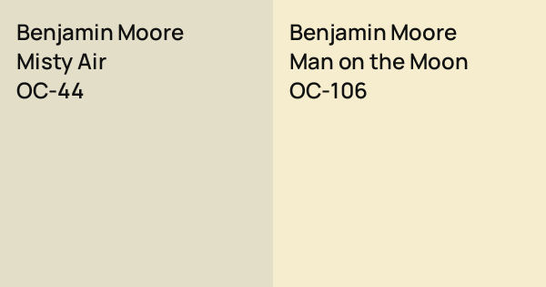 Benjamin Moore Misty Air vs. Benjamin Moore Man on the Moon comparison